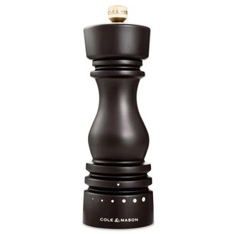 Cole & Mason London Pfefferm&uuml;hle Holz 18 cm, Einstellbarem Mahlgrad, Precision+ Carbon-Mechanismus, Manuelle Gew&uuml;rzm&uuml;hle, Nachf&uuml;llbare, Schokolade Buchenholz