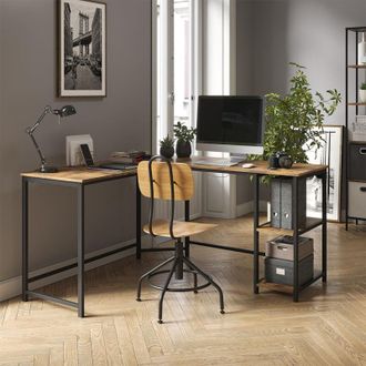 Vicco Bureau dangle Fyrk, Bois antique, 138 x 50 cm, Vicco