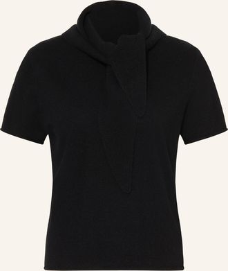 Mrs & Hugs Mrs & Hugs Strickshirt Aus Cashmere Mit Abnehmbarem Schal schwarz