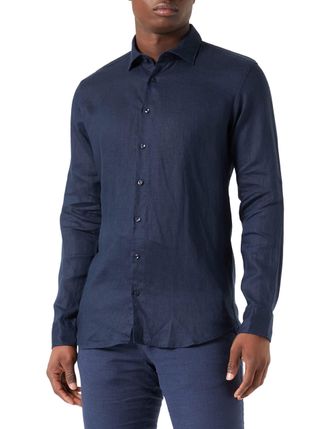 Seidensticker Herren Business Hemd - Hemd mit sehr schmalem Schnitt - X-Slim Fit - Langarm - Kent-Kragen - 100% Leinen