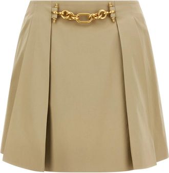 Balmain Femme, Jupes, Beige, Taille: 38 FR Mini-jupe en gabardine de coton