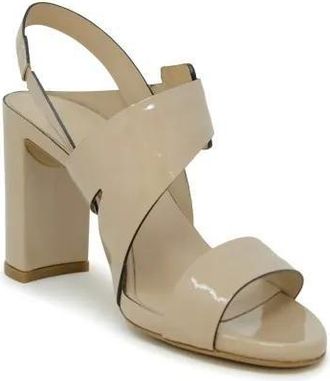Roberto Del Carlo Sandalen - Beige Patent Leather Sandals - Gr. 38,5 (EU) - in Beige - für Damen
