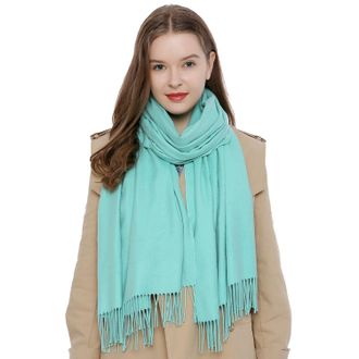 DonDon Schal Damen Winter Wollschal Winterschal warm weich 185 x 65 cm mintgr&uuml;n