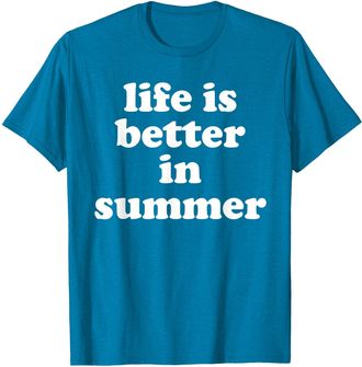 BDAZ Lustiger Eisschnee, Motiv Life is Better In Summer Winter T-Shirt