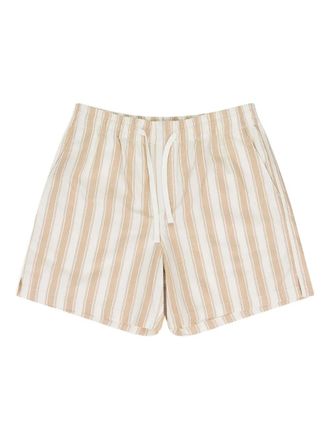 Aim&eacute; Leon Dore Gestreifte Shorts mit Kordelzug - Nude