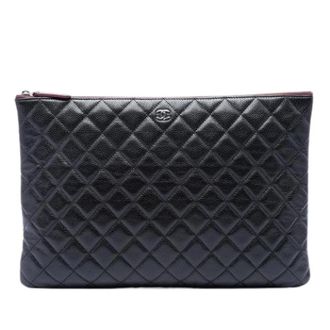Chanel Pre-owned Quilted Caviar Clutch - - Pre-owned - Damen - Schwarzk - ONE SIZE
