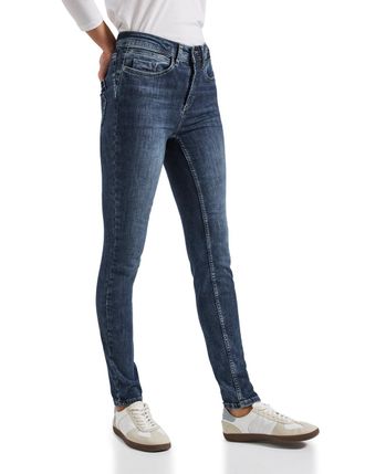 Street One Damen 3717173 Slim Fit Jeans, Dark Blue Random, 33W / 30L EU