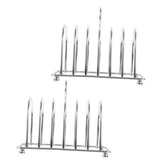 Cabilock 2st&uuml;cke Toastbrotst&auml;nder Aus Edelstahl Toastst&auml;nder F&uuml;r K&uuml;che Und Schreibtisch Brotst&auml;nder F&uuml;r Toast Und Brotscheiben Platzsparendes Design F&uuml;r Effizi