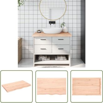 vidaXL Comptoir de salle de bain 100x60x(2-6)cm bois massif non trait&eacute; - Comptoir Salle De Bain - Comptoir Bois - Plan De Travail Salle De Bain - Meuble