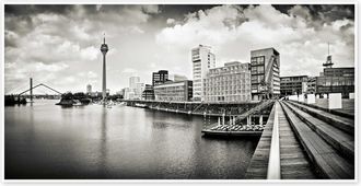 Posterlounge Typisch Düsseldorf | 01 (s/w) Poster von Frank Wächter 120 x 60 cm Schwarz-Weiß Wandbilder Wanddeko