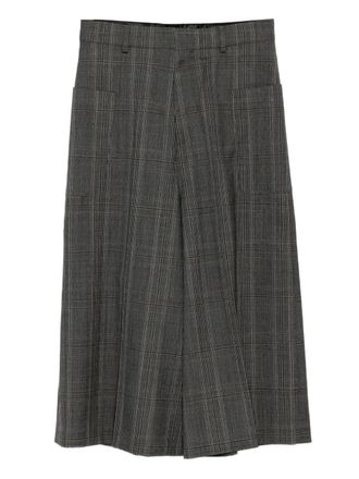 Celine pantalon court à motif tartan - Marron