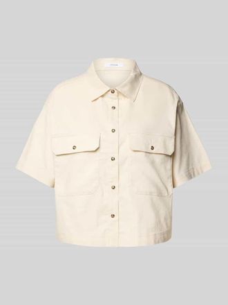 OPUS Relaxed Fit Bluse aus Baumwoll-Mix mit Leinen-Anteil Modell Fringo