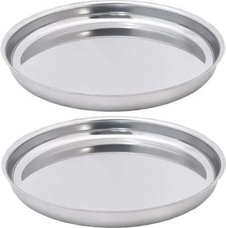 Fackelmann 9922750 Lot de 2 plateaux pour huîtres, plateau pour fruit de mer, plateau de fruits de mer inox, grand plat à huître, Acier inoxydable, 34,7 cm, Gris