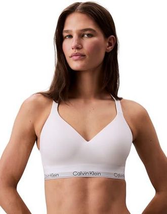 Calvin Klein Brassi&egrave;re Femme Lift avec Basque Embl&eacute;matique, Blanc (White), S
