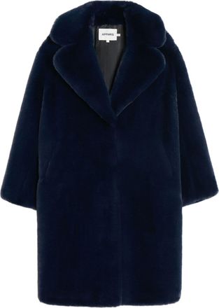 Apparis Steffi Mantel aus Faux Fur mit breitem Revers - Blau