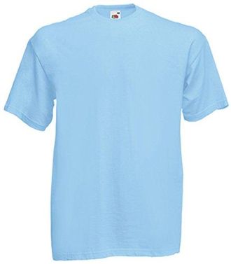 Fruit Of The Loom Fruit Of The Loom Mens Valueweight Ras De Cou, T-Shirt Manche Courte, pas Col En V - Bleu Ciel, S