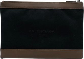 Balenciaga Pochette en toile Pre-owned - Femme - Pre-owned - Noir - Taille: ONE Size