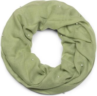 styleBREAKER Schlauchschal Loop Schal mit Perlen Applikation