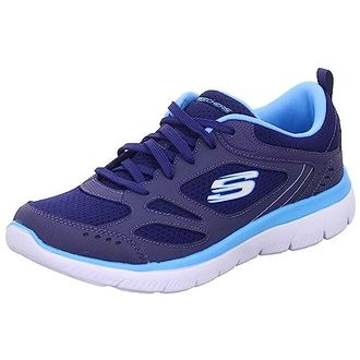 Skechers Baskets Flex Ultimate Reality pour Femme, Bleu Marine, 42 EU