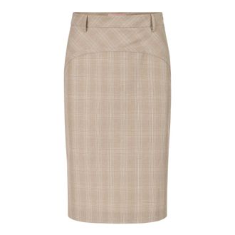 Iceberg Femme, Jupes, Beige, Taille: 36 FR Regular Fit Check Sheath Skirt