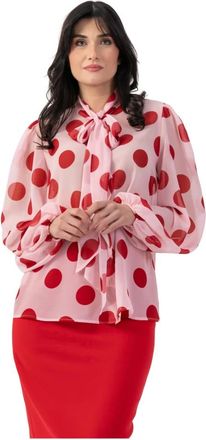 Kocca Femme, Blouses et Chemises, Rose, Taille: 44 FR Blouse &agrave; pois ample et &eacute;l&eacute;gante