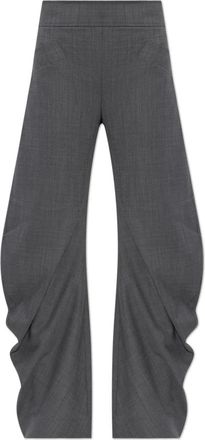 Ganni Femme, Pantalons, Gris, Taille: 38 FR Pantalon &agrave; d&eacute;tails drap&eacute;s