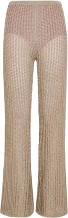 Forte_Forte Femme, Pantalons, Beige, Taille: 38 FR Pantalon Iris en Lin ajour&eacute;