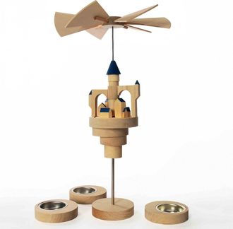 Seiffener Volkskunst Pyramide Luftschloss Stella Blaue D&auml;cher von Schalling