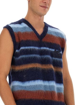 Etro Striped Mohair Vest - Blue