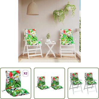 vidaXL vidaXL Coussin de jardin - Coussins de chaise &agrave; dossier bas lot de 2 multicolore