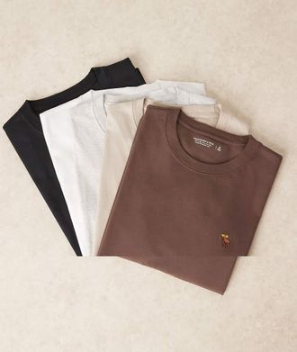 Abercrombie & Fitch Lot de 5 t-shirts &agrave; logo embl&eacute;matique - Neutre