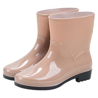 Generic Bottes en caoutchouc mi-mollet pour femme - L&eacute;g&egrave;res et confortables - Polyvalentes - Antid&eacute;rapantes - Faciles &agrave; enfiler et &agrave; enlever - Faciles &agrave; netto