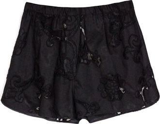 Semicouture Femme, Shorts, Noir, Taille: 40 FR Embroidered Poplin Shorts