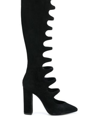 Saint Laurent Stiefel mit Cut-Outs - Schwarz