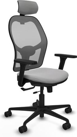 Piqueras y Crespo Ergonomischer Stuhl mit 3D-Armlehnen, h&ouml;henverstellbarer Lendenwirbelst&uuml;tze und h&ouml;henverstellbarem Kopfteil, Neigung und Neigung, ausgestattet mit Syn