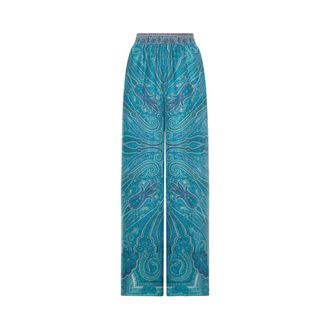 Pierre-Louis Mascia Tetris Paisley Elastische Palazzo-Hose - - Trousers - Damen - Blau - M