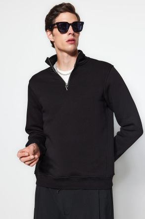 Trendyol MAN Herren Schwarz Animal-Print Lang Regular Fit Sweatshirts