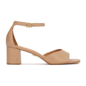 Kazar Ledersandalen mit Riemen und niedrigem Absatz - - Shoes - Damen - Beige - 40 EU