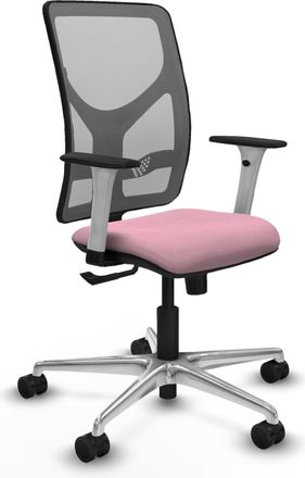 Piqueras y Crespo B&uuml;rostuhl in Rosa mit wei&szlig;en und schwarzen Armlehnen, h&ouml;henverstellbare Lendenwirbelst&uuml;tze, ausgestattet mit Sincro 3 Positionen und Schneideschaum, G