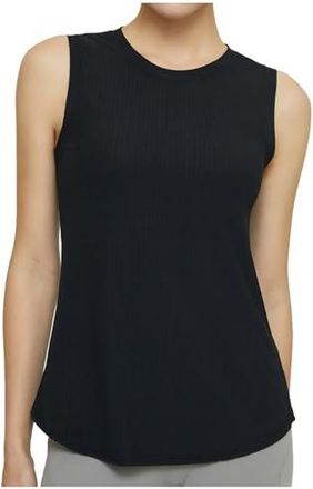 Generic D&eacute;bardeur dentra&icirc;nement fluide &agrave; ourlet incurv&eacute; pour femme, tendance, solide, sans manches, chemises 2025 d&eacute;contract&eacute;es, gym, &eacute;t&eacute;, Y2K, d&eacute;bardeur de c