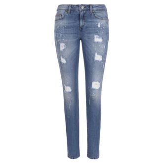 Liu Jo Femme, Jeans, Bleu, Taille: W28 Jean Bottom Up Orné de Perles