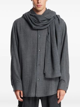 Darkpark chemise en Georgette &agrave; foulard d&eacute;tachable - Gris
