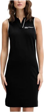 Karl Lagerfeld Femme, Robes, Noir, Taille: 40 FR Mini-robe sans manches avec logo brod&eacute;