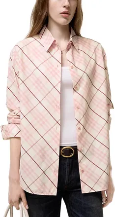 Burberry Check Cotton Shirt - Pink