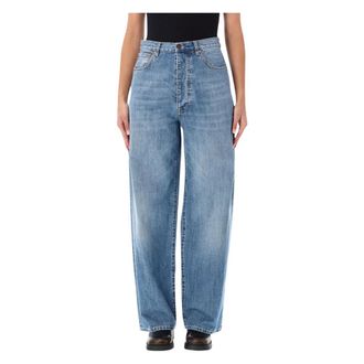 Fortela Jaron Baggy Jeans mit Stickerei - - Jeans - Damen - Blau - W26