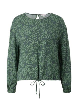 s.Oliver Damen Bluse mit Tunnelzug Green, 40
