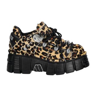 New Rock Pelo Leopardo Cuero M Tower Sneakers - - Shoes - Damen - Braun - 38 EU