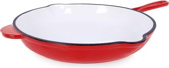 Echtwerk Bratpfanne aus Gusseisen mit Emaille-Beschichtung, Gusseisenpfanne, Ofenpfanne mit zwei Griffen und Ausgießer, Für Backöfen, Grill, BBQ und Induktion 