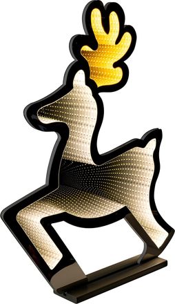 Star-Max LED Rentier mit Infinity Effekt, Weihnachtsdekoration f&uuml;r Innenbereiche, beidseitig beleuchtet, inkl. Timerfunktion, 3m Zuleitung und Standsockel, 212