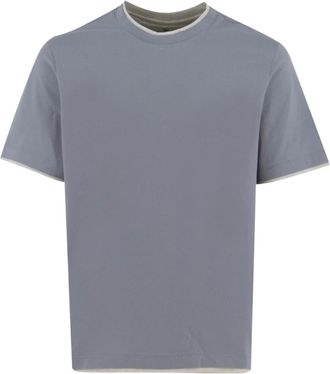 Brunello Cucinelli Homme, Tops, Gris, Taille: XL T-Chemises
